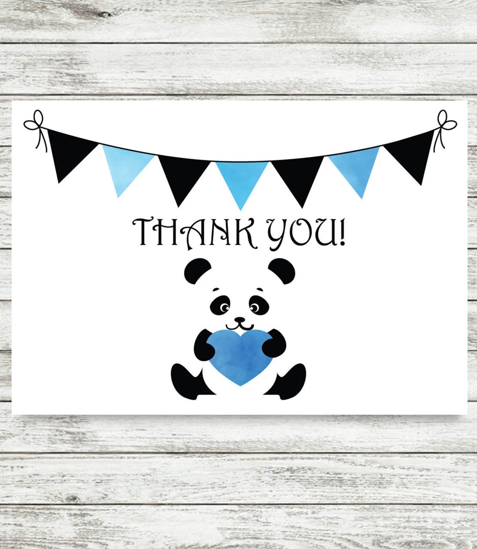 Black and White Panda Thank You Cards Gender Neutral Panda Baby Shower ...