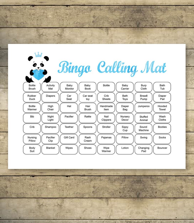 Black and White Panda Baby Shower Bingo Cards-blue Baby Shower - Etsy