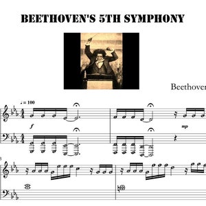 Beethovens 5th Symphony Piano - Etsy