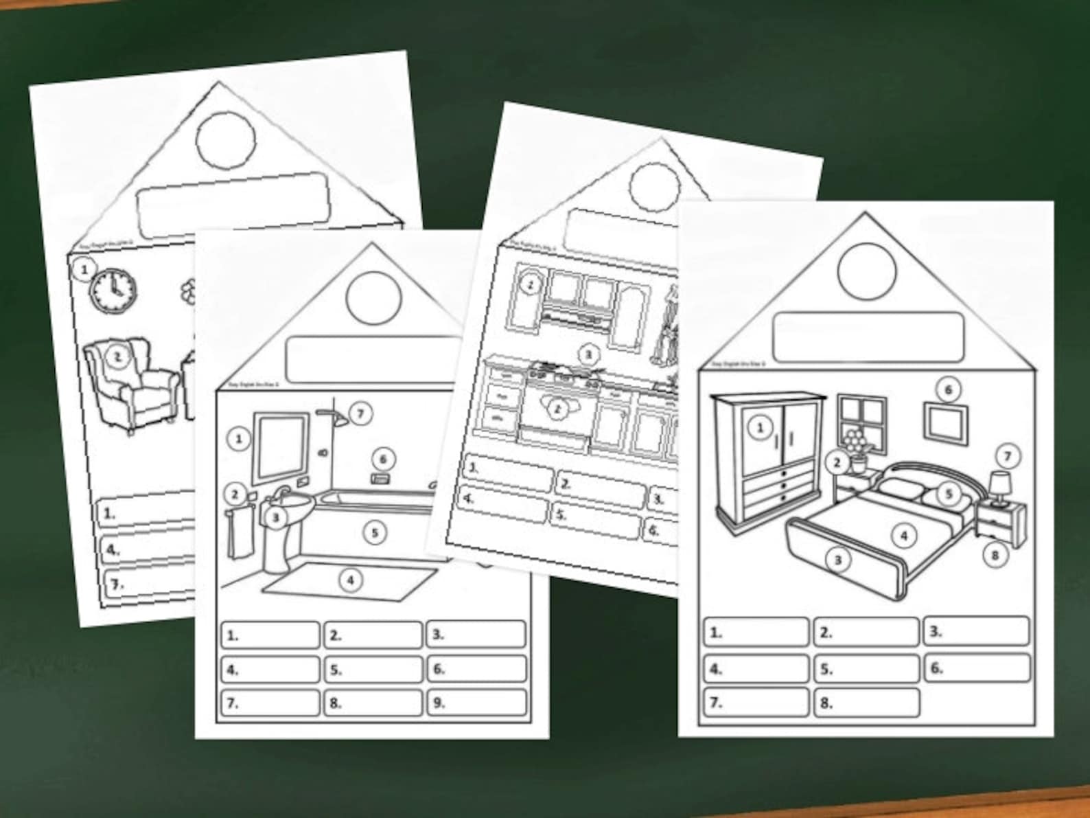 Paper House Crafts Template for Kids Project Teacher Lesson House Rooms ...