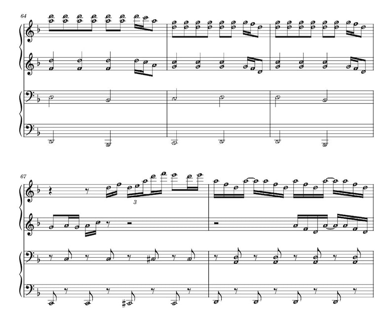 Senbonzakura - Hatsune Miku | Piano Sheet for Duet 4 Hands Arranged by ...