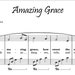 Amazing Grace | Grade 1 Piano G Major Key Lyrics Hymn Church Easy - Etsy