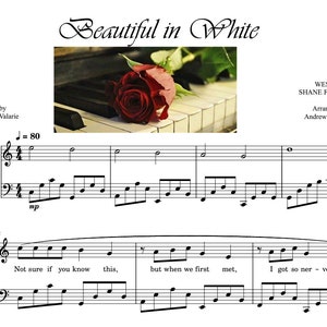 Beautiful in White | Easy Piano Grade 4 Sheet Music With Note Names ...