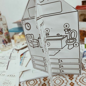 Paper House Crafts Template for Kids Project Teacher Lesson House Rooms ...