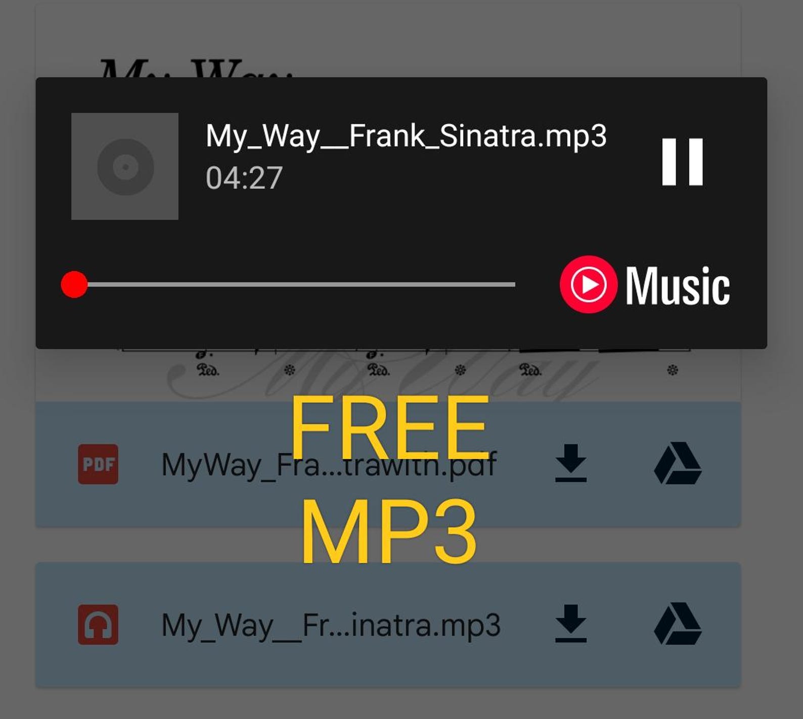 My Way (frank Sinatra) Piano Sheet Music Score With Note Names Oldies ...