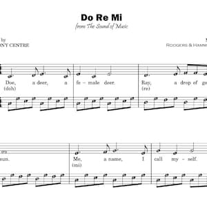 DO RE MI (from the Sound of Music) | Piano Sheet Music Score With Note ...
