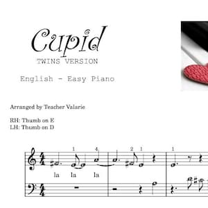 Cupid Twins Version Fifty Fifty | Easy Piano Sheet Music for Kids - Etsy