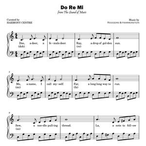 DO RE MI (from the Sound of Music) | Piano Sheet Music Score With Note ...