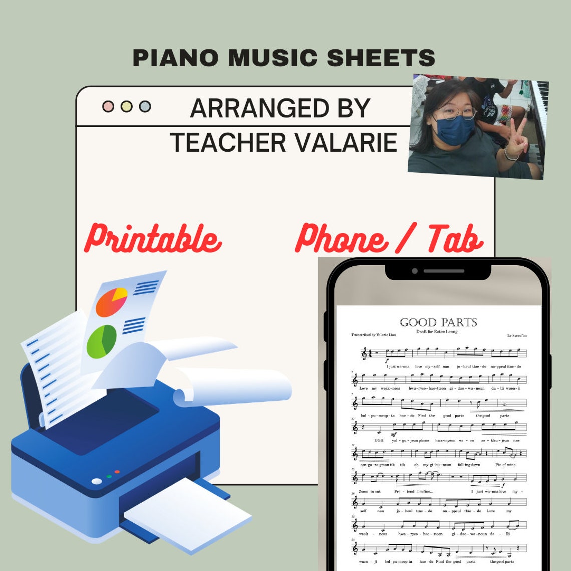 Yoru Ni Kakeru Yoasobi Piano Sheet Music Score Easy With Note Names - Etsy