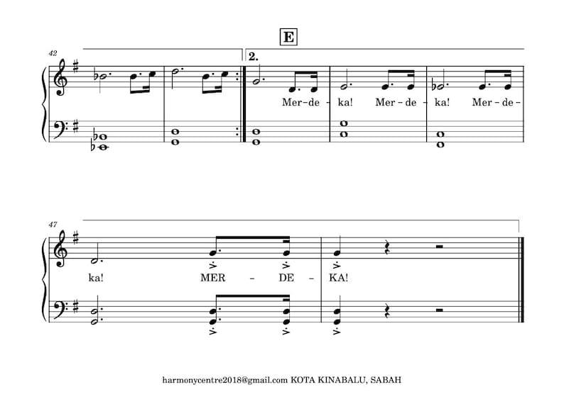 Tanggal 31 by SUDIRMAN | Malaysia Merdeka Piano Sheet Music Score Self ...