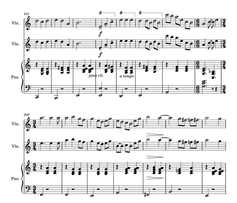 Violins & Piano Duet | Merry Go Round of Life (piano Part) (violins ...