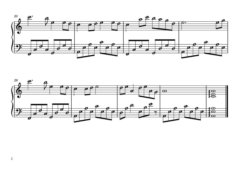 Big Fish 大鱼 ~ Grade 2 Piano Sheet Music Score With Note Names - Etsy