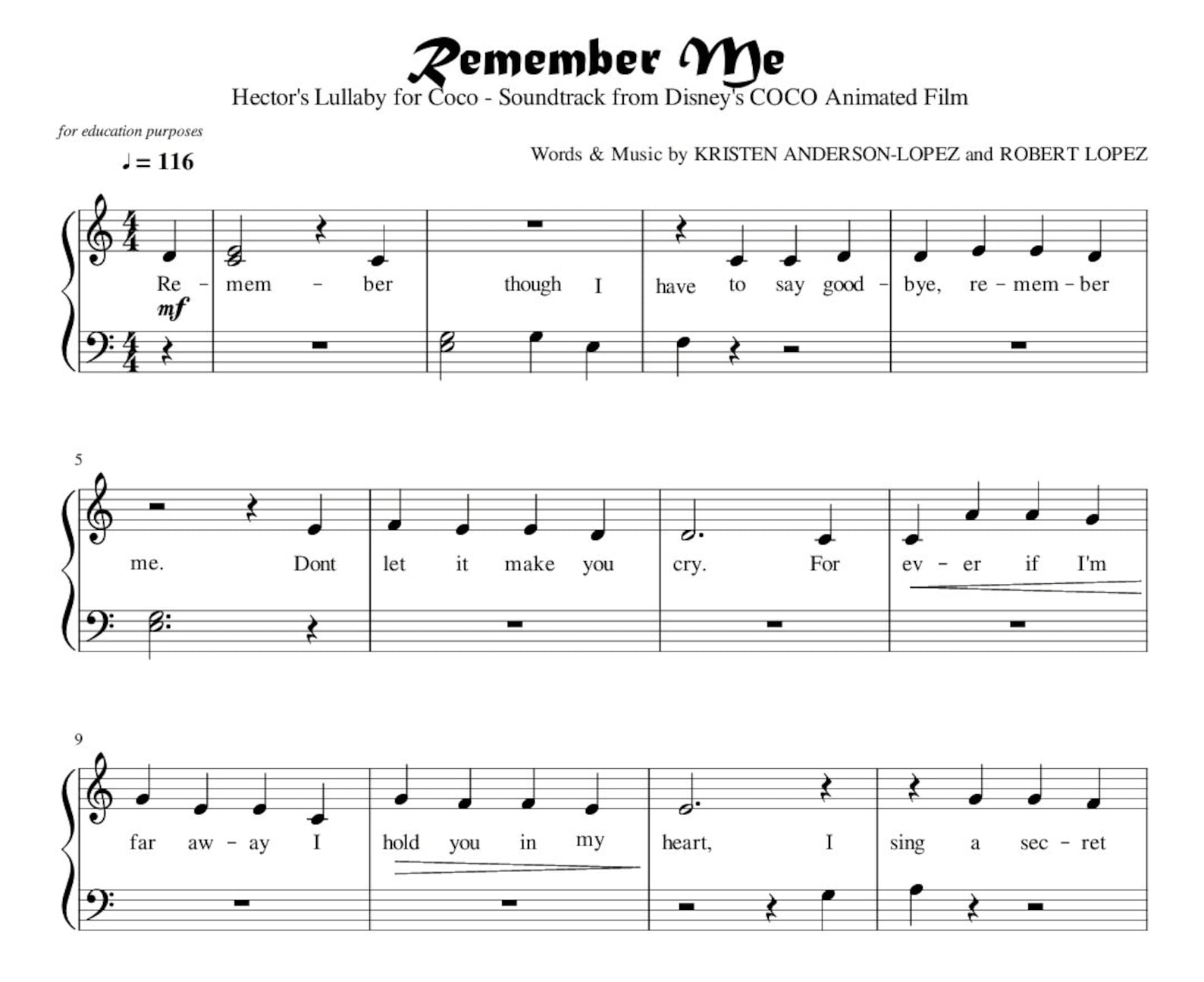 Remember. Me. COCO. | Piano PDF Beginner + Grade 3 + Free Bundle - Etsy