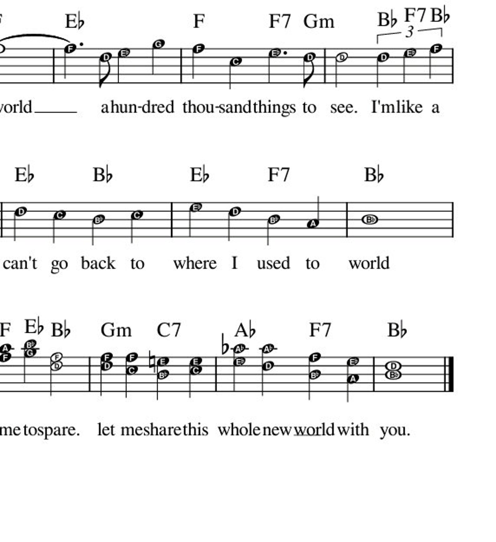 A_whole_new_world | Organ Piano Guitar Band Keyboard Sheet Music - Etsy