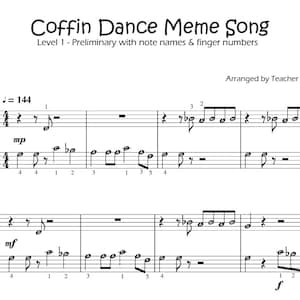 Coffin Dance Meme | Astronomia Easy Easy Piano Sheet Music With Note ...