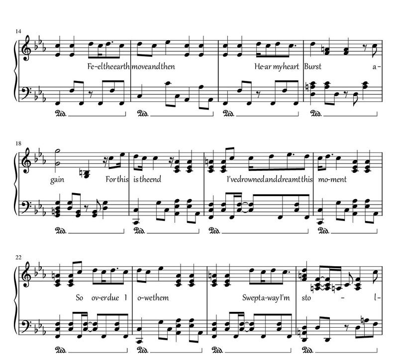 Skyfall James Bond 2012 Piano Sheet Music Score With Note Names G5 - Etsy