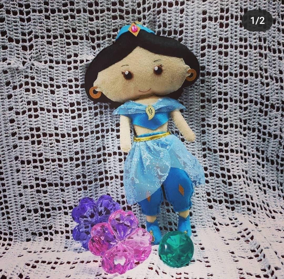 Princess Jasmine Plush Chibi Cute Felt Soft Toy - Etsy