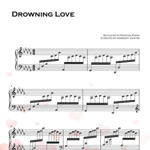 Drowning Love (chasing Kou) Easy Piano Sheet Music Score With Note ...
