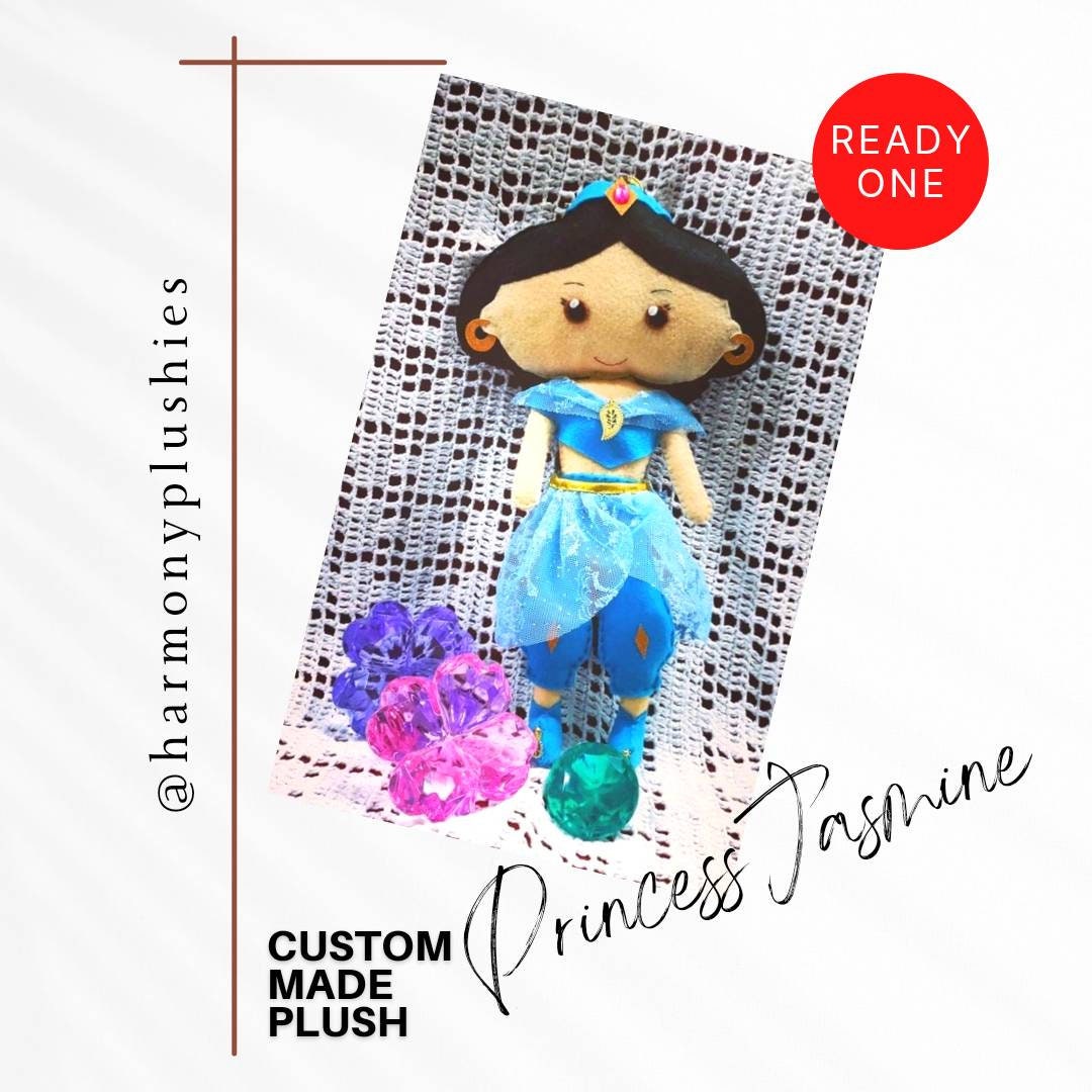 Princess Jasmine Plush Chibi Cute Felt Soft Toy - Etsy