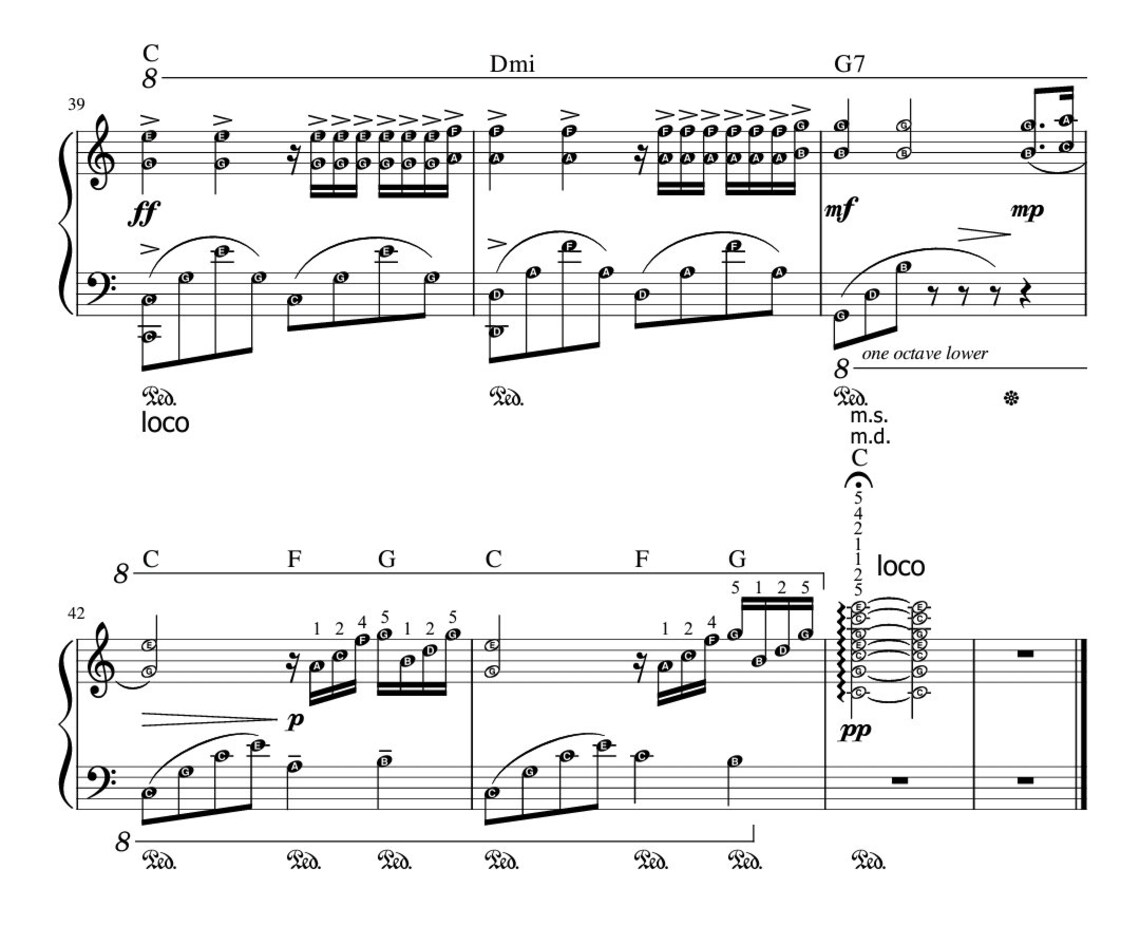 Ballade Pour Adeline | Piano Sheet Music Score With Note Names BUNDLE ...