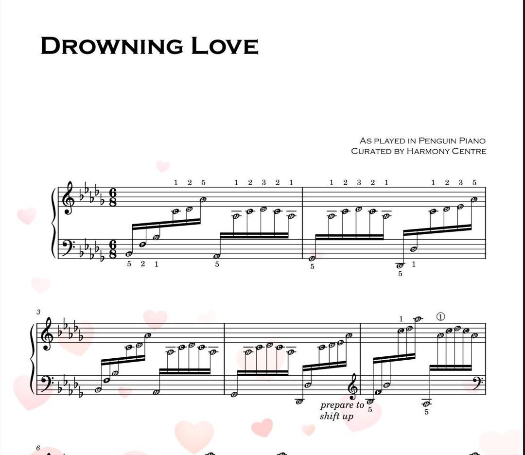 Drowning Love (chasing Kou) Easy Piano Sheet Music Score With Note ...