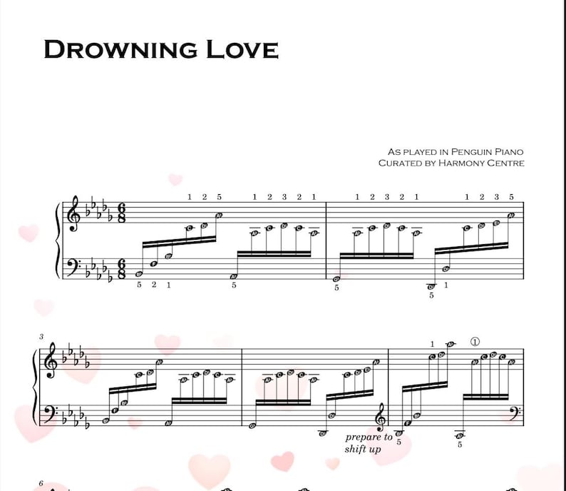 Drowning Love (chasing Kou) Easy Piano Sheet Music Score With Note ...