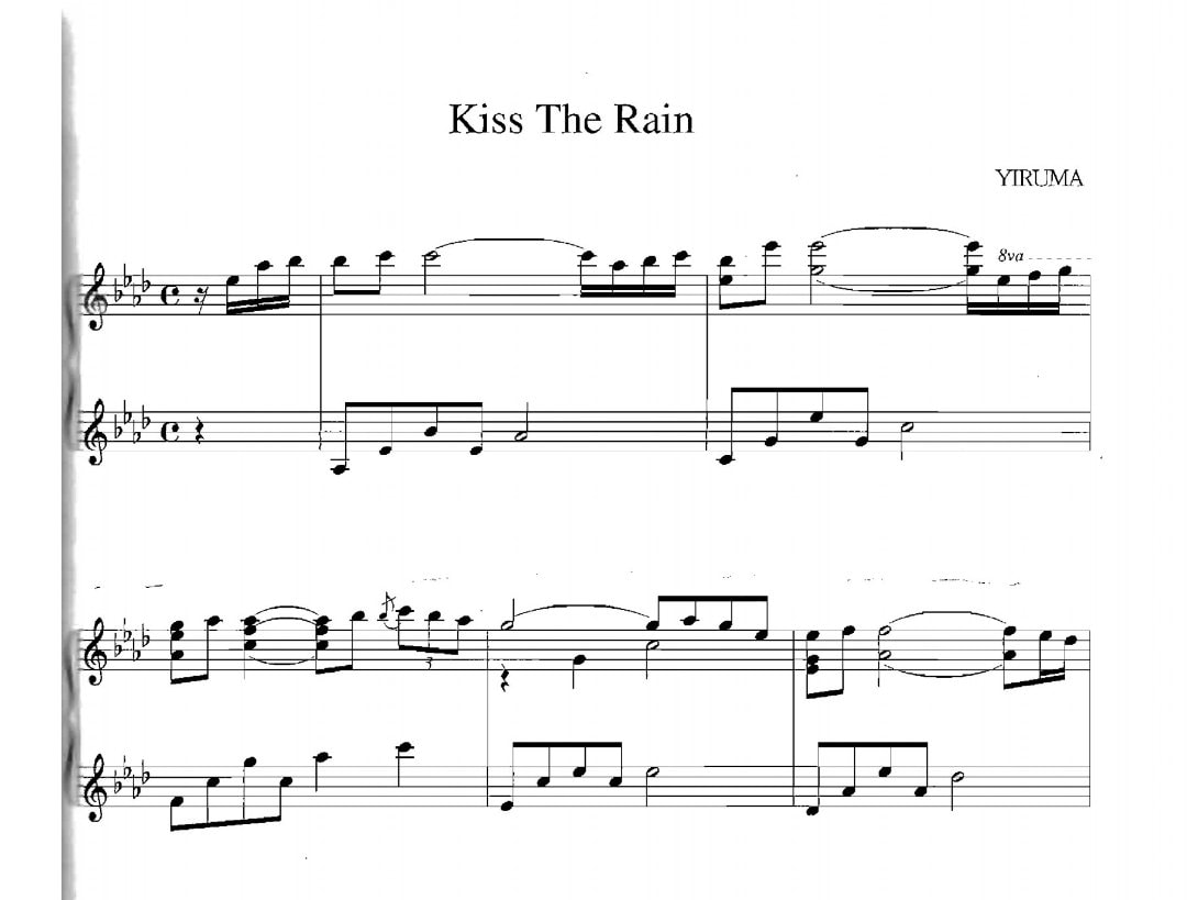 Piano Album of Yiruma E-book (PDF) - 30 Piano Songs Kiss the Rain ...