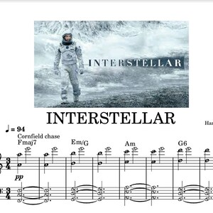 Interstellar - Piano Sheets Pack X 4 Pdfs Cornfield Chase, Interstellar ...