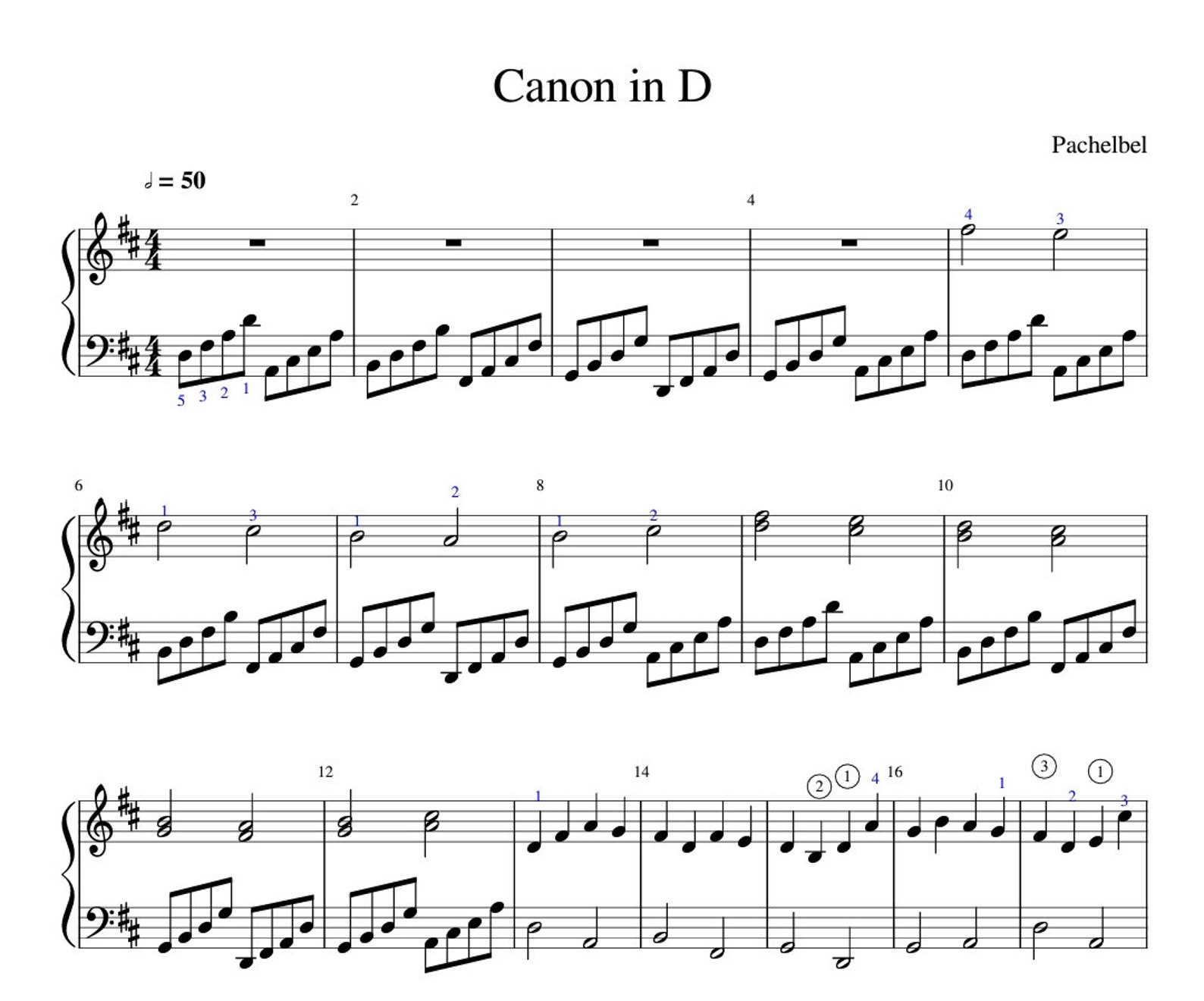 Canon in D | Bundle Piano Sheets for Grade 1, 2, 4 & 5 (some With Note ...