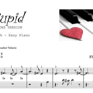 Cupid Twins Version Fifty Fifty Easy Piano Sheet Music for Kids - Etsy
