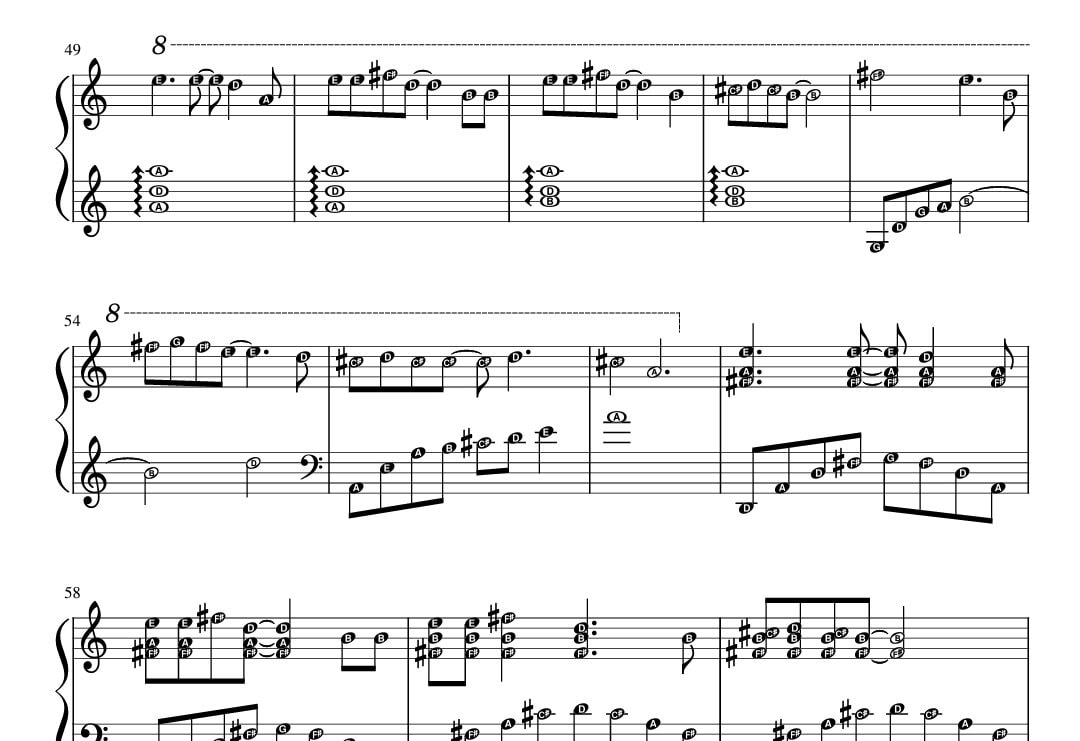 Last Christmas by WHAM! Piano Sheet Music With Note Names - Etsy