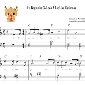 It's Beginning to Look A Lot Like Christmas | Best Easy Piano Music ...