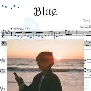 Blue YUNG KAI Piano Sheet Music Score With Alphabets Intermediate Level ...