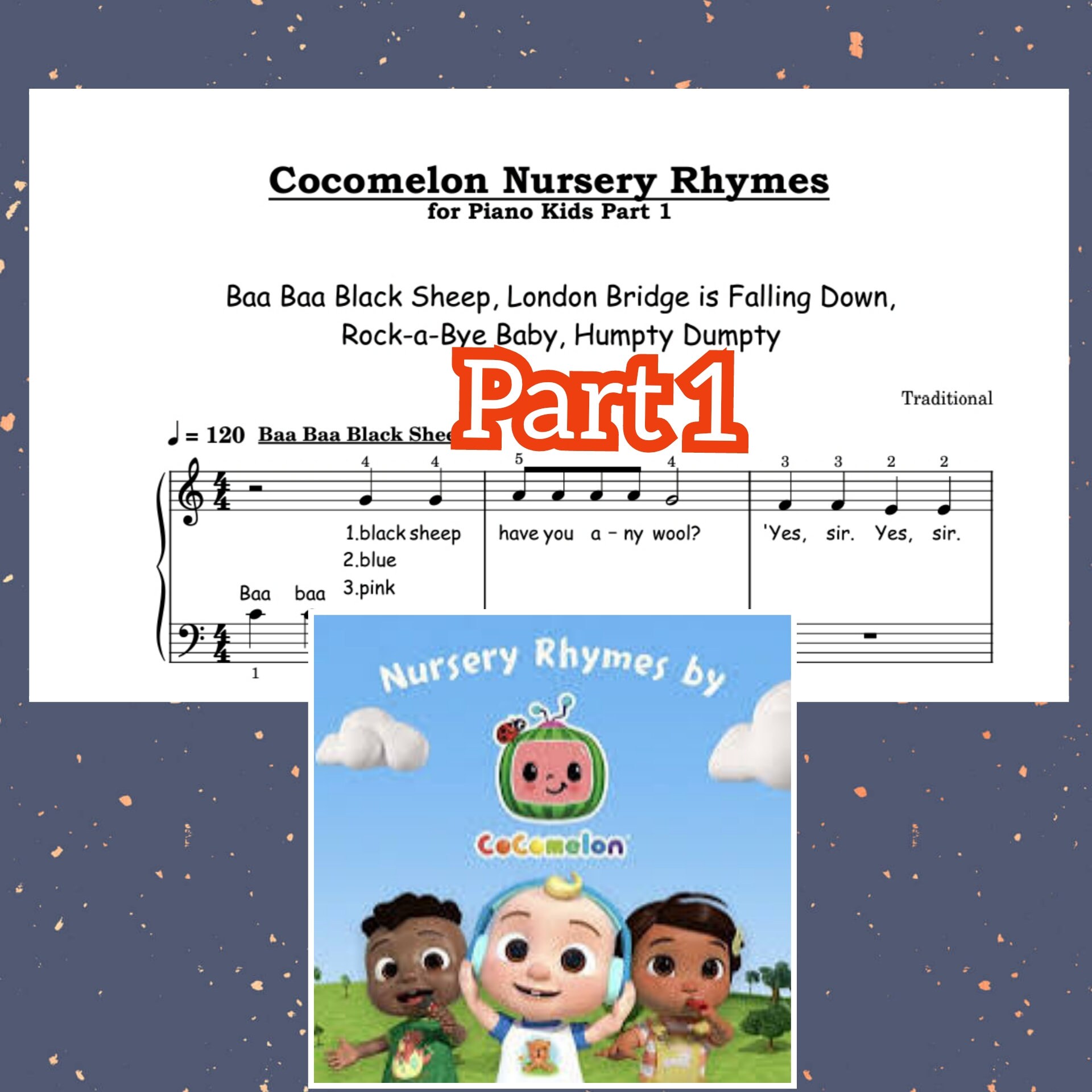 Four Nursery Rhymes for Piano Kids Beginners (baa Baa Black Sheep ...