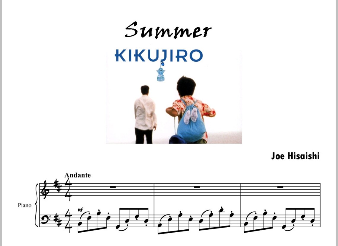 Summer - Joe Hisaishi (grade 6) Advanced Piano Sheet Music Score With ...