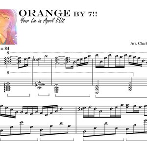 ORANGE by 7!! - Your Lie in April ED2 [pdfs] Piano Sheet Music Score ...