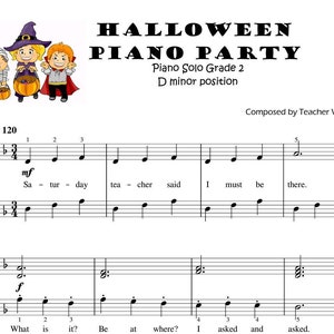 Halloween Piano Party (grade 0 to 6) D Minor Position | 4x PDF Download ...