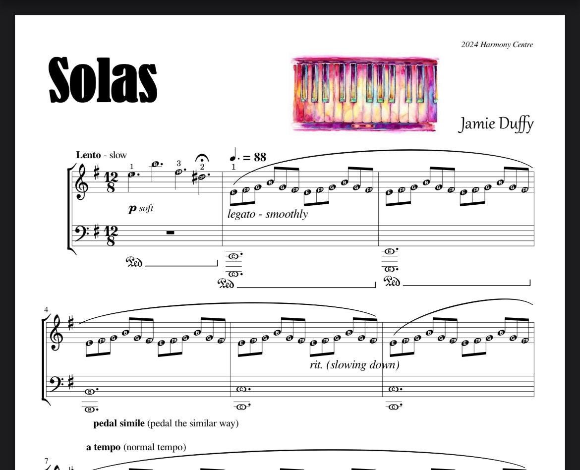 Solas (easy & Full Original Version) Piano Sheet Music Score With Note ...