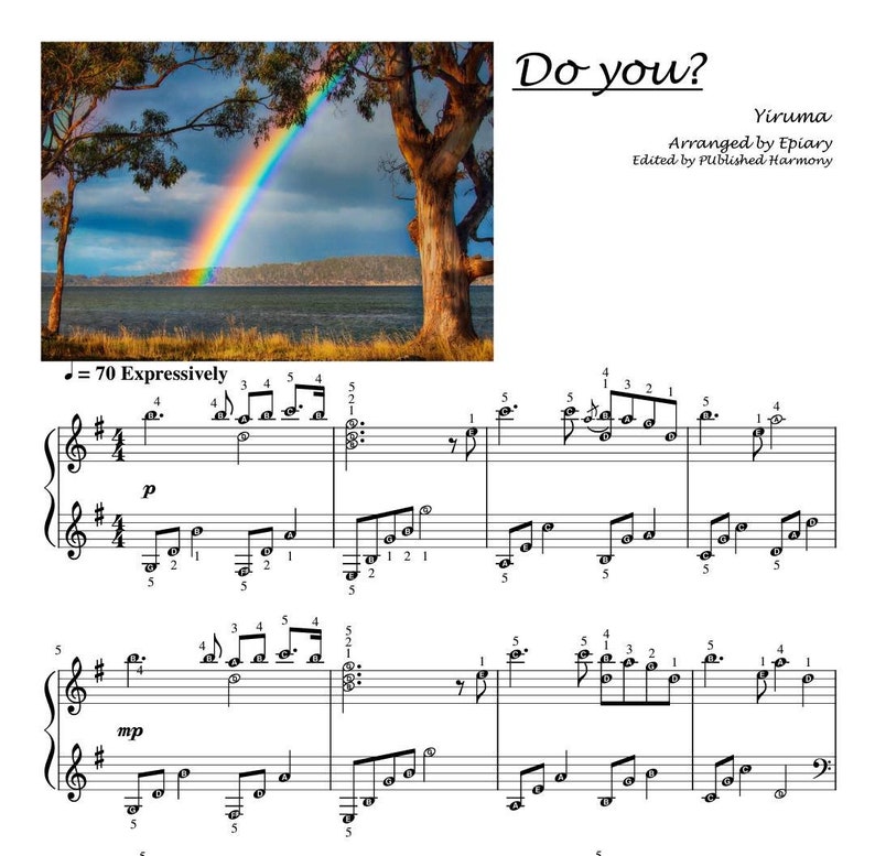 MAYBE and DO YOU? (yiruma) | Piano Solo With Note Names, Finger Guides ...
