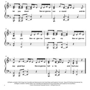 Never Gonna Give You up (rick Roll) *chorus Only* Intermediate Piano ...