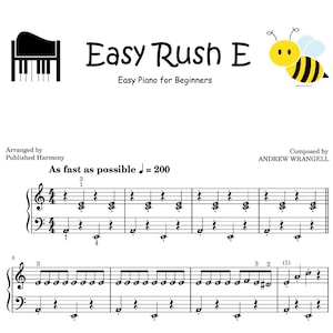 Easy Rush E | Grade 1 - 2 Piano Sheet Music Score Self Learning Series ...