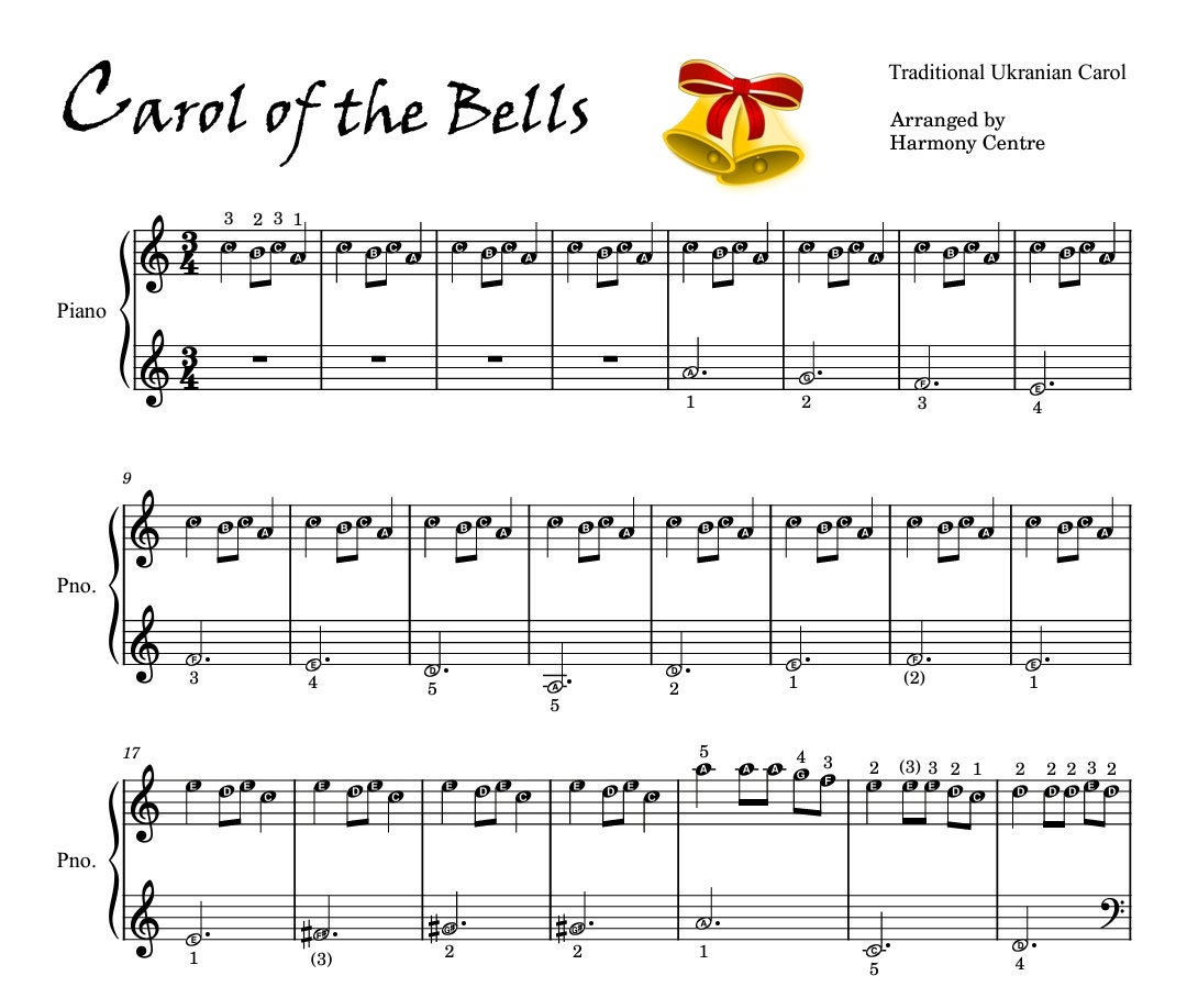 Carol of the Bells G1 & G4 Piano Bundle Christmas Piano for Students ...