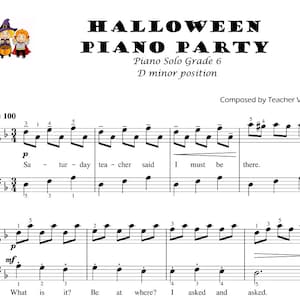 Halloween Piano Party (grade 0 to 6) D Minor Position | 4x PDF Download ...