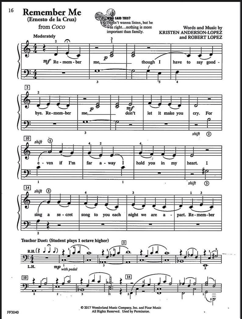 Remember. Me. COCO. | Piano PDF Beginner + Grade 3 + Free Bundle - Etsy