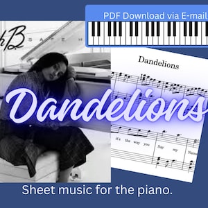 DANDELIONS | Easy Piano Sheet Music Score With Note Names | Ruth B ...