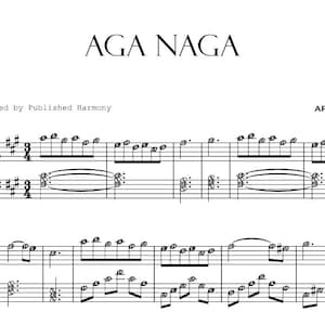 AGA NAGA | Piano Music Sheet Easy With Note Names Mp3 - Etsy