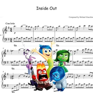 Piano Sheet Music | INSIDE OUT Theme | Easy Piano for Kids - Etsy