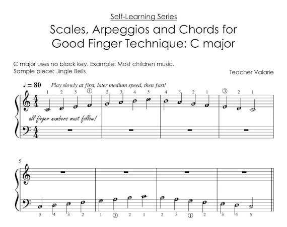 Scales Arpeggios & Chords C G D Majors With Free Pieces - Etsy