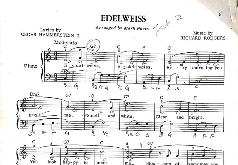 Ebook - the Sound of Music | Piano Sheet Music Collection Vintage With ...