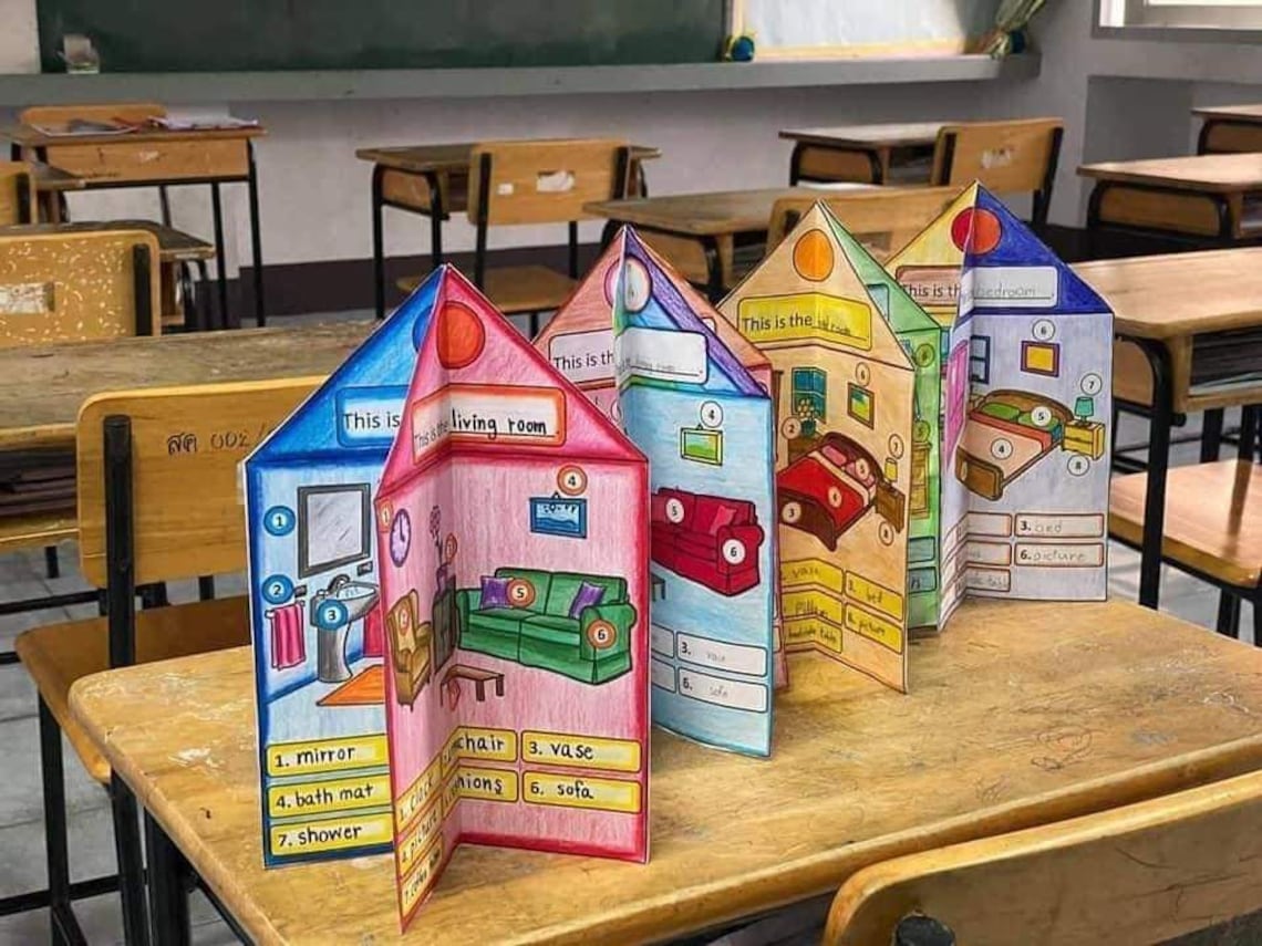 Paper House Crafts Template for Kids Project Teacher Lesson - Etsy